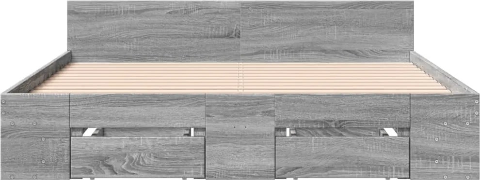 Rám postele se zásuvkami šedý sonoma 150 x 200 cm kompozit 3280746