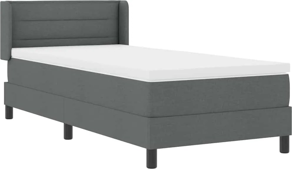 Postel s boxspringem s čelo Tmavě šedá 200 x 80 cm textil 3341007