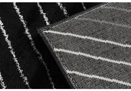 Dywany Luszczow Kusový koberec EMERALD EXCLUSIVE A0084, řádky, geometrický černý / stříbrný Rozměr koberce: 140 x 190 cm