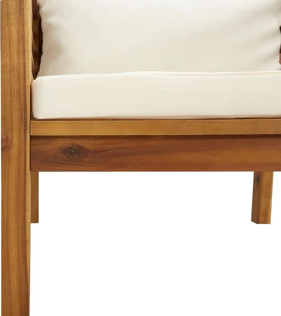 vidaXL Zahradní židle tmavě šedé podušky masivní akáciové dřevo [316294] Barva: Krémová bílá