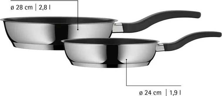 Nerezové pánve v sadě 2 ks s keramickým povrchem ø 28 cm Devil – WMF