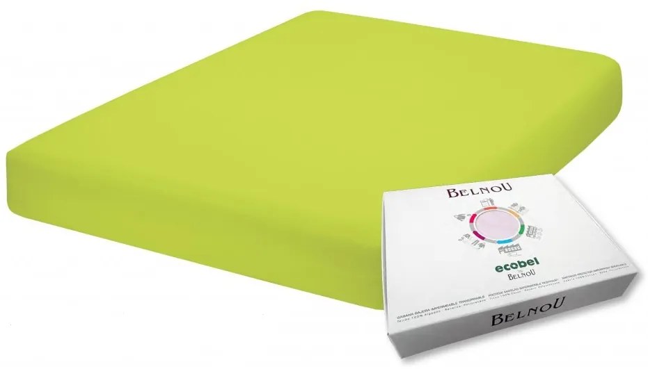 Nepropustné hyperprodyšné prostěradlo BelnoU ECOBEL 90x200 cm - zelená