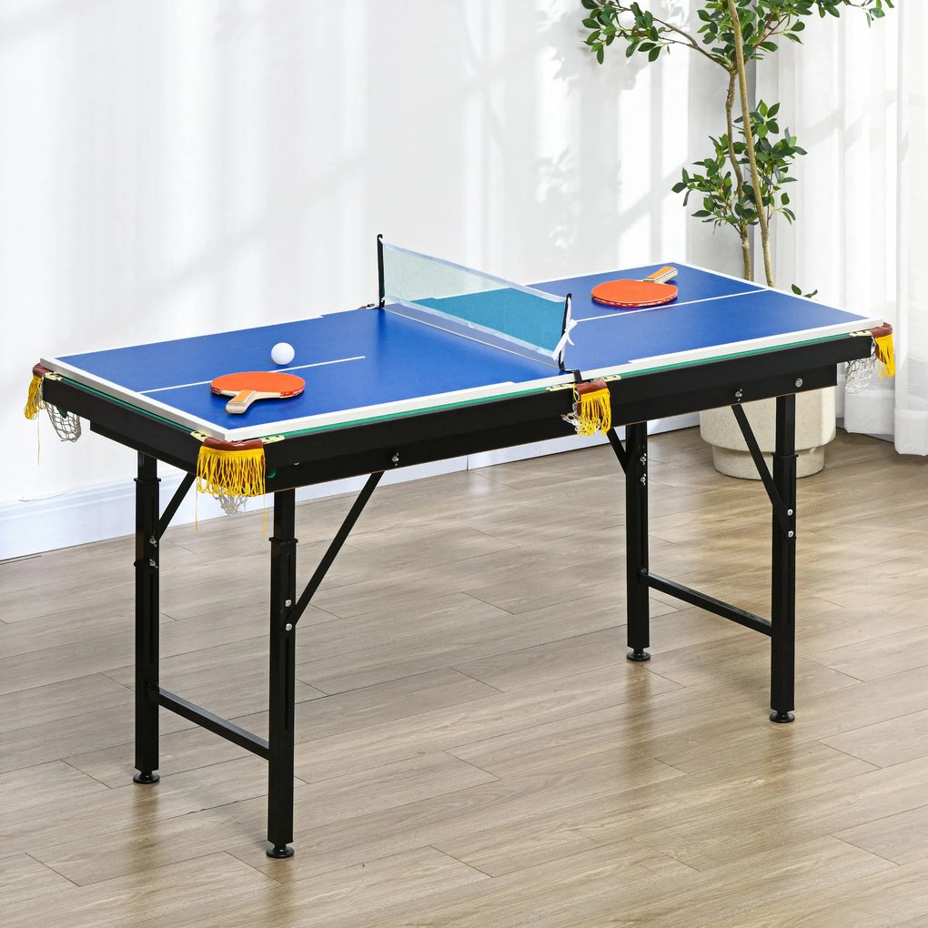 SPORTNOW multigame herní stůl 2v1 multifunkční stůl na stolní tenis a kulečník pro děti a dospělé, ocel 140x63x60-80cm, zelený | Aosom.de