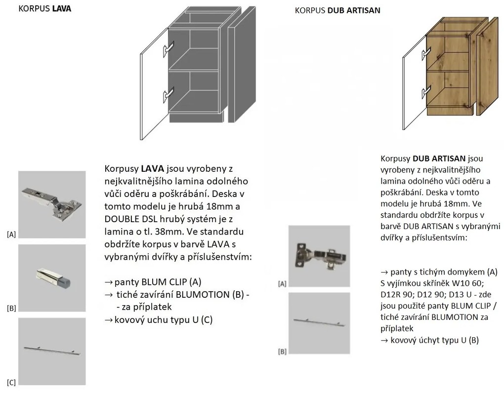 EXTOM Dolní skříňka QUANTUM D11 90 Korpus:: GREY, Dvířka:: dust grey