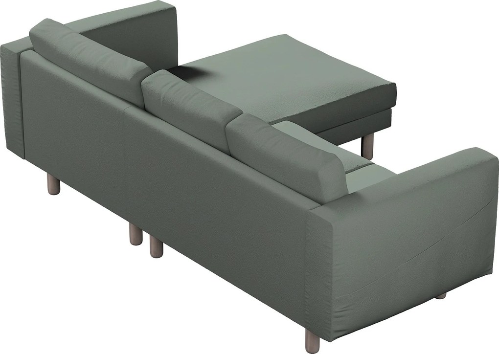 Potah na pohovku IKEA Norsborg 3-místná se šezlongem barva zelená látka pletený vzor