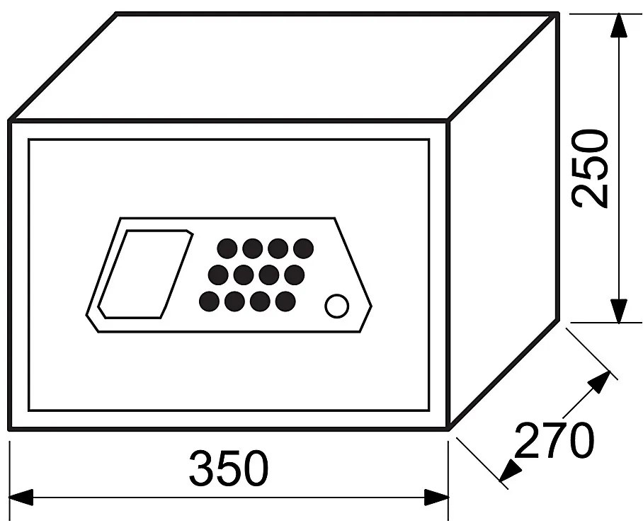 Ocelový sejf s elektronickým zámkem na otisk prstu RICHTER RS.25.GA.FIN
