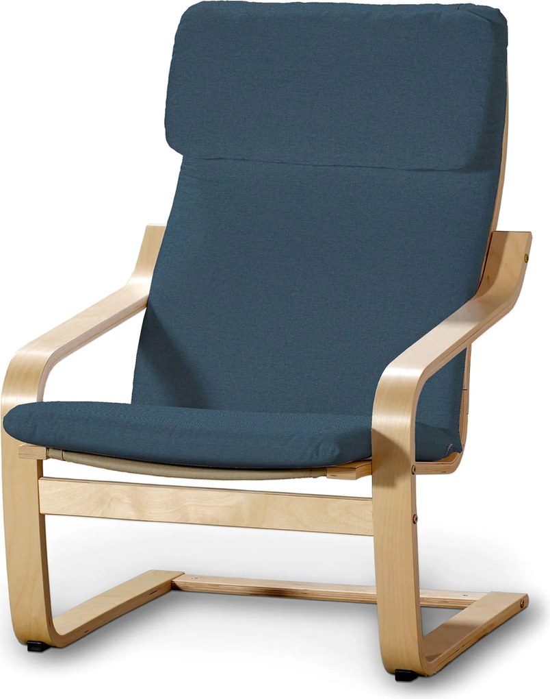 Sedák na křeslo IKEA Poäng barva modrá látka pletený vzor