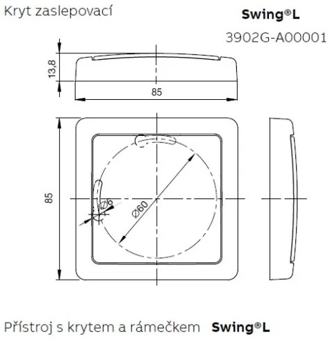 ABB Swing (L) záslepka hnědá 3902G-A00001 H1