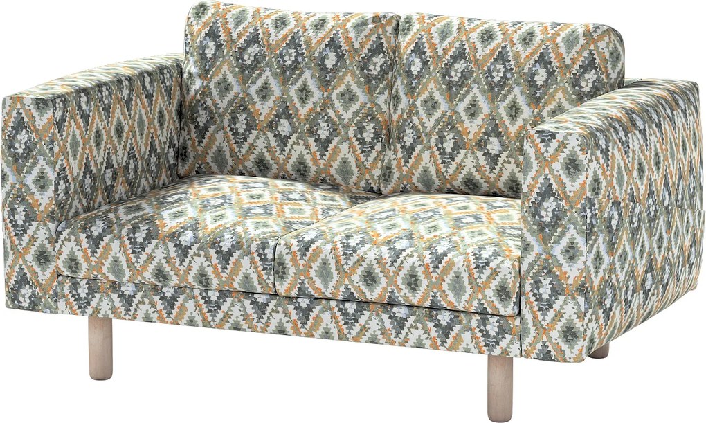 Potah na pohovku IKEA Norsborg 2-místná barva modrá látka pletený vzor, vzorované
