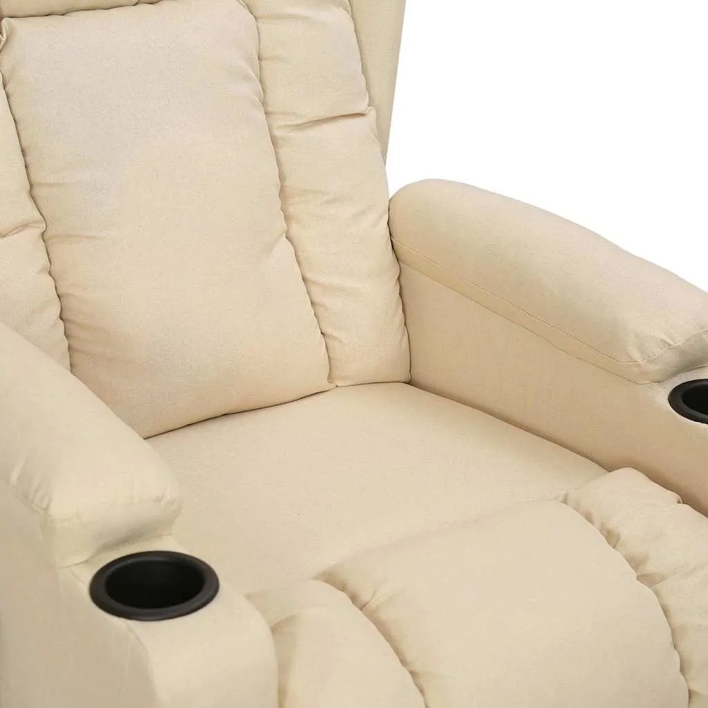 Polohovací křeslo krémové textil 339057