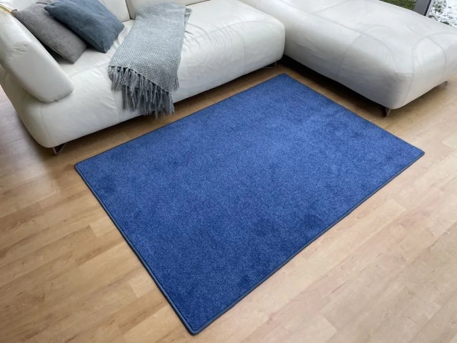 Kusový koberec Eton obdélníkový modrý 133 x 165 cm