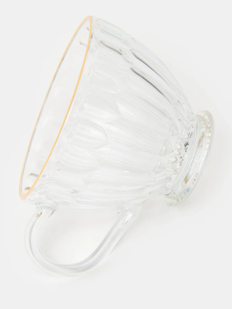 Sinsay - Rýhované šálky se zlatým okrajem 2 pack - clear