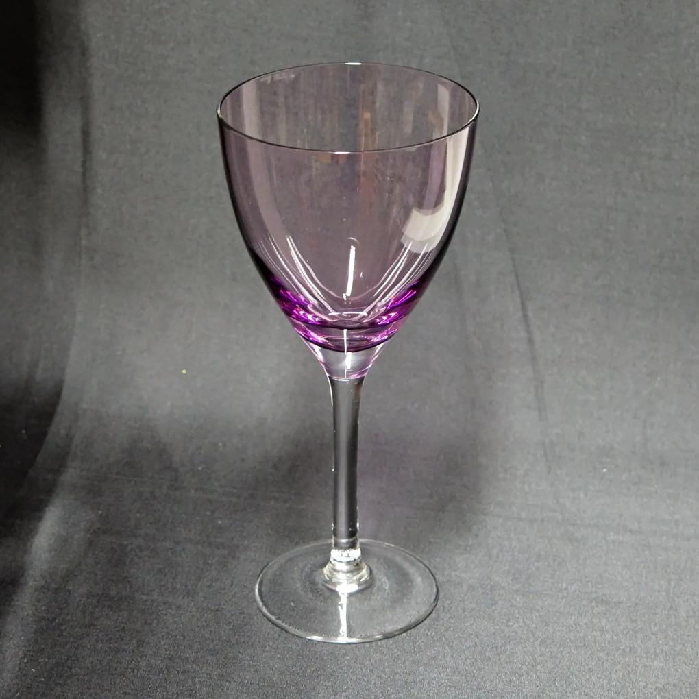 Skleněný kalich  fialový 10×21,5cm, h 9cm