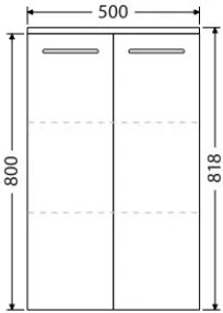 Intedoor nízká doplňková skříň,2 dveře, UNI SN 82/50 2D Varianta: A3396 Antracit MAT