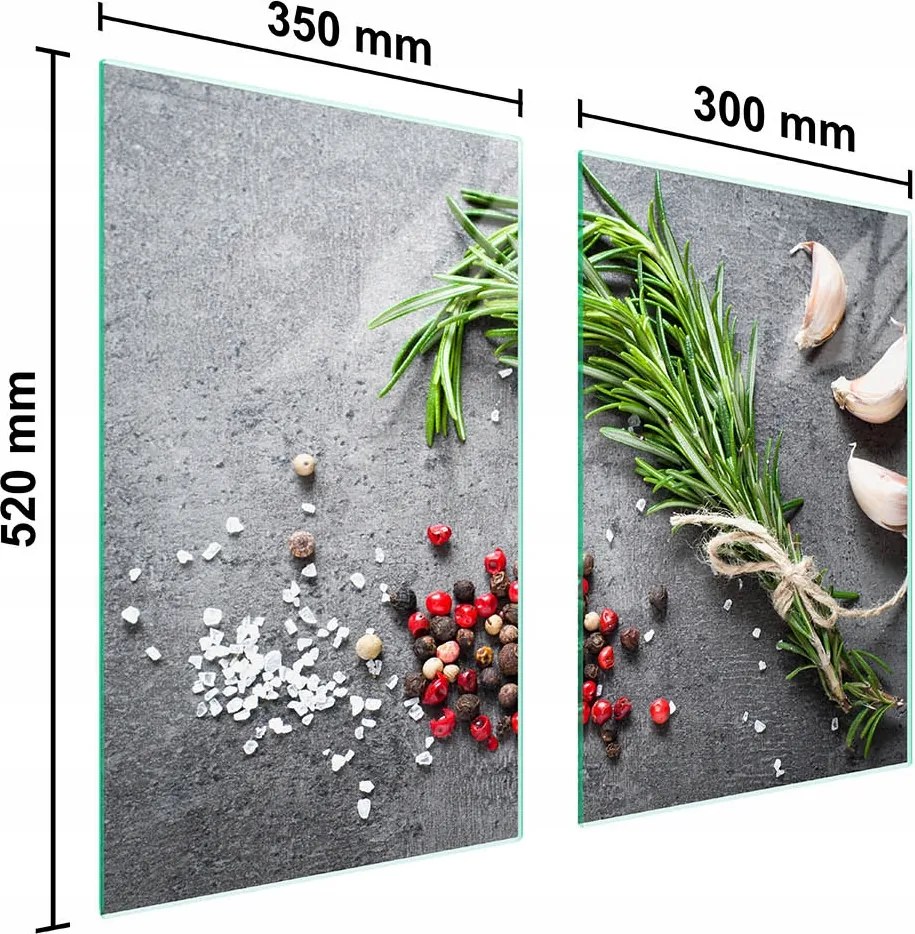 Skleněná Ochranná Deska Do Kuchyně 65x52 Koření