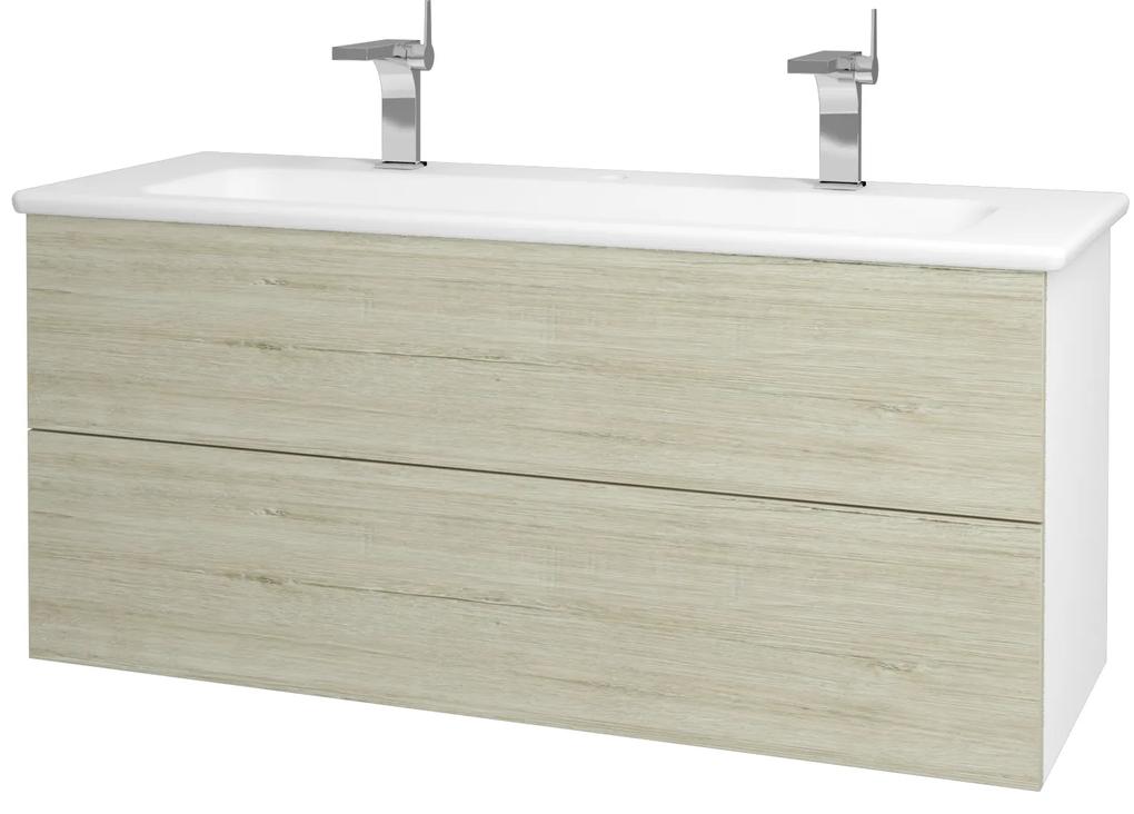 Dřevojas Koupelnová skříň VARIANTE SZZ2 120 (umyvadlo Euphoria) Varianta: N01 Bílá lesk / D09 Arlington
