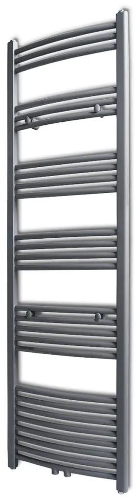 Žebříkový radiátor na ručníky - obloukový - ústřední topení - šedý | 500x1732 mm