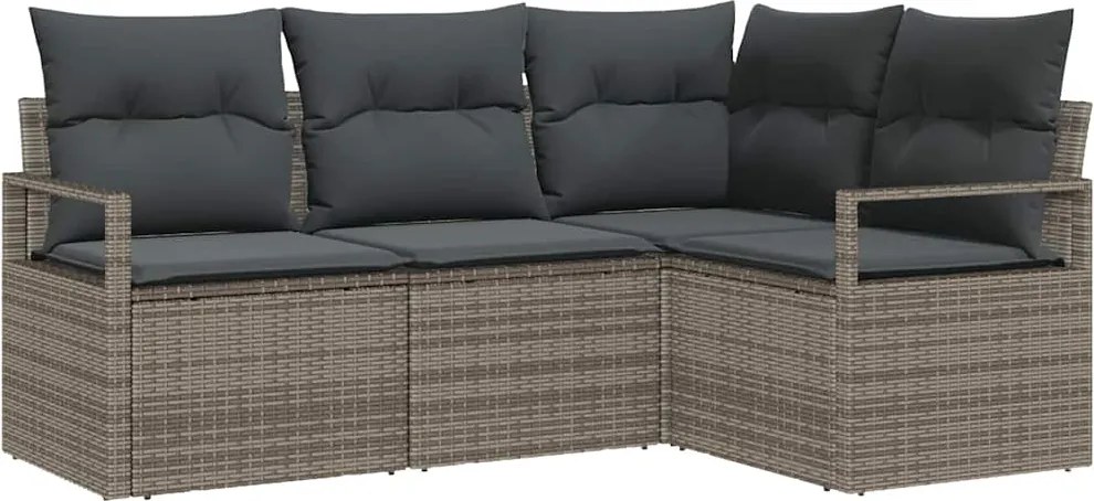 Set pohovek 4 ks Šedá polyratan 3355028