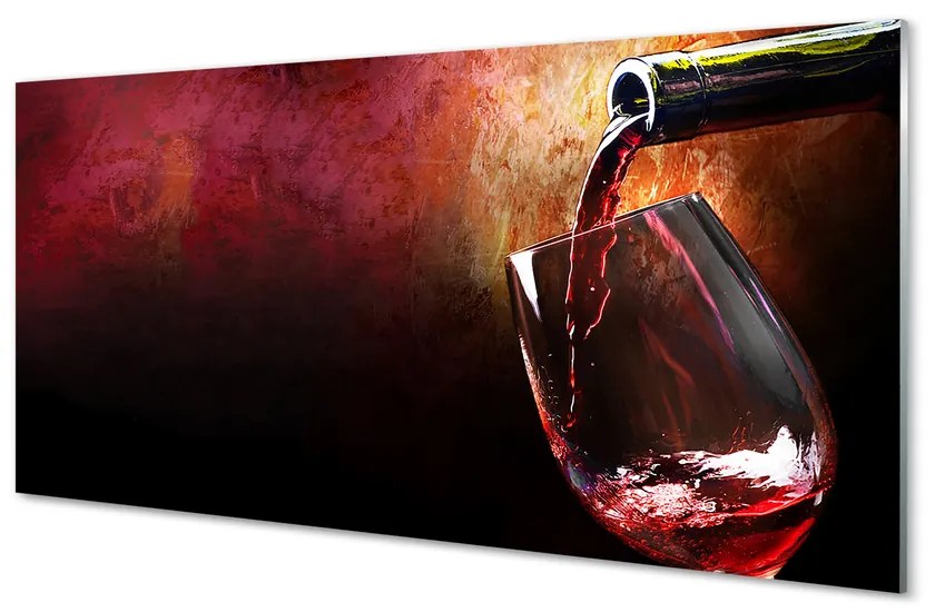 akrylový obraz červené víno 125x50 cm