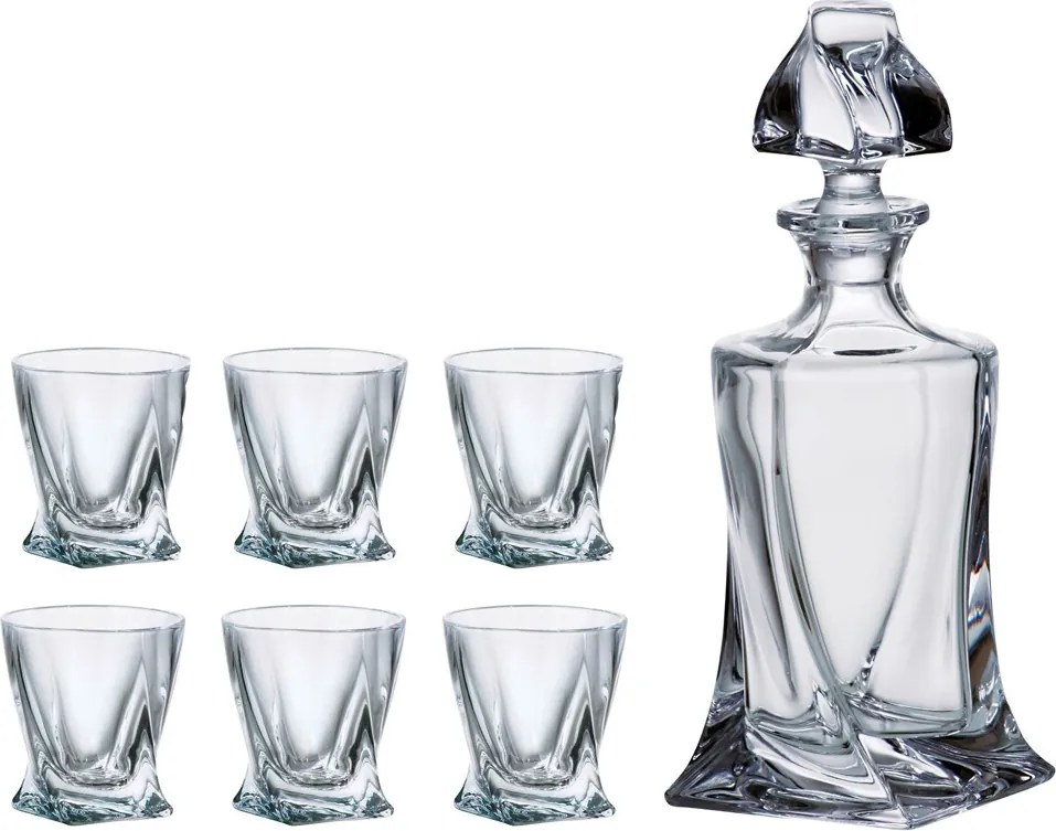 Bohemia Quadro 1+6 Set Whisky Sklenice Karafa Křišťál Set