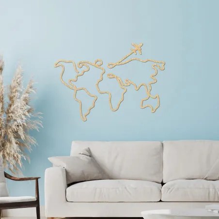 Designová dřevěná mapa světa na zeď | SENTOP PR0496