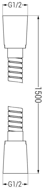 Mexen příslušenství, Sprchová hadice 150 cm, nerezové opletení, grafitová, 79460-66