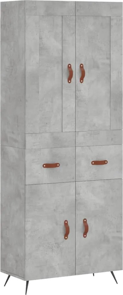 Skříň highboard betonově šedá 69,5x34x180 cm kompozitní dřevo 3199853