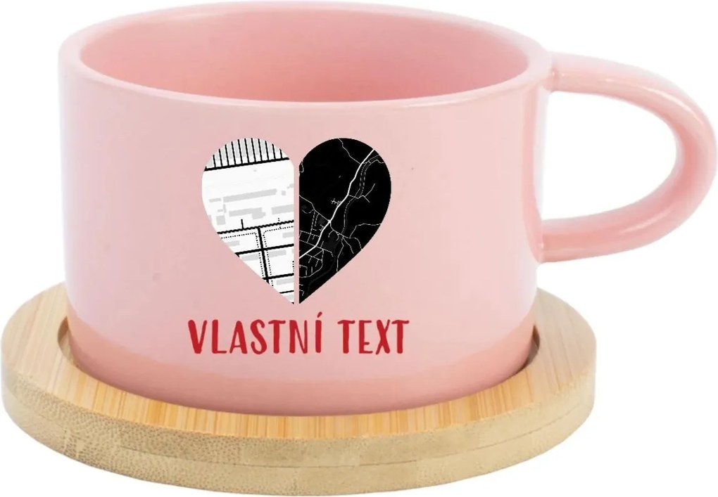 Personalizovaný keramický hrníček "MAKRONKA" - Dvě místa, jedno srdce