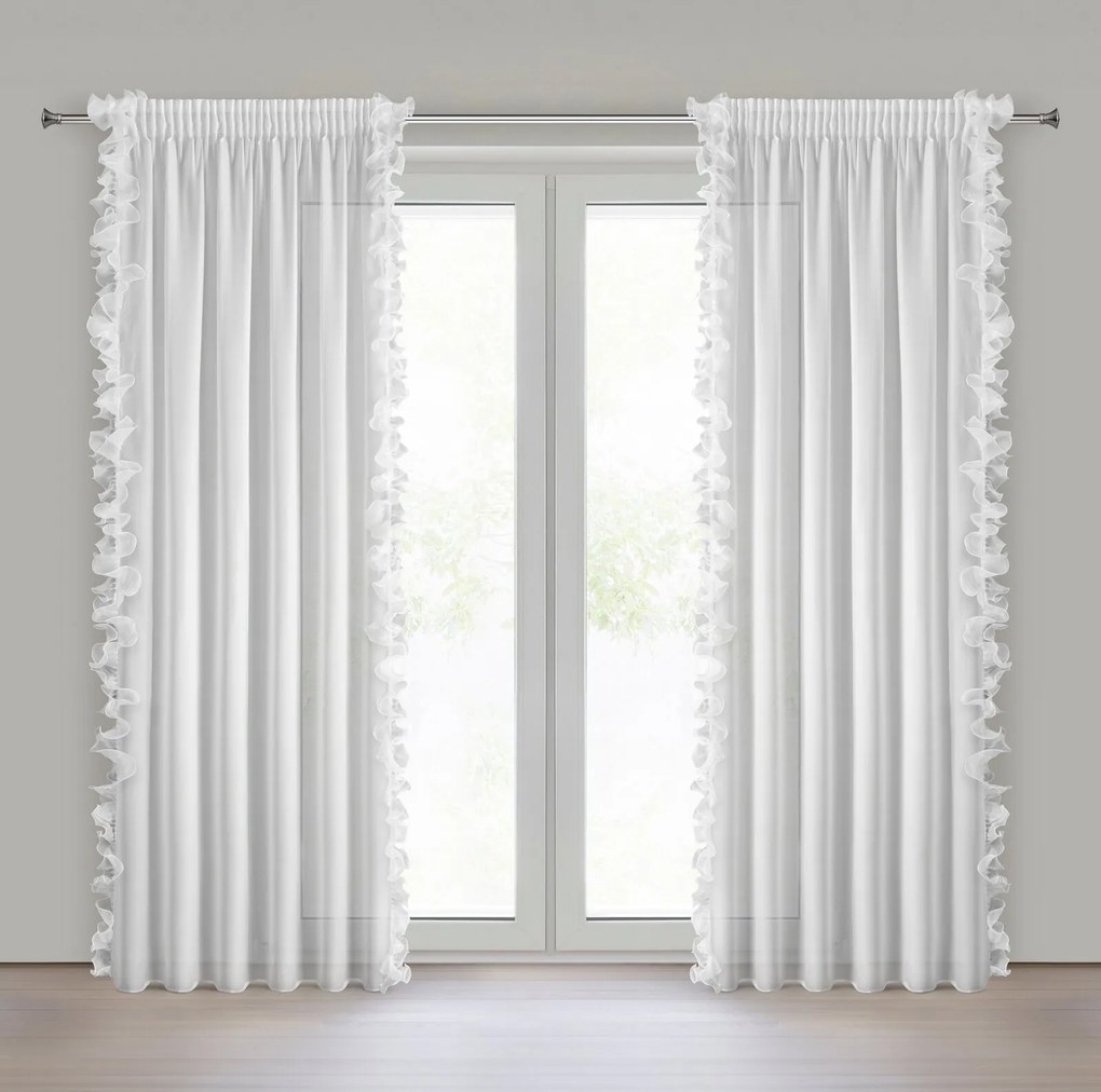 ZÁCLONA NA PÁSCE GABRIELA 140X270 CM BÍLÁ