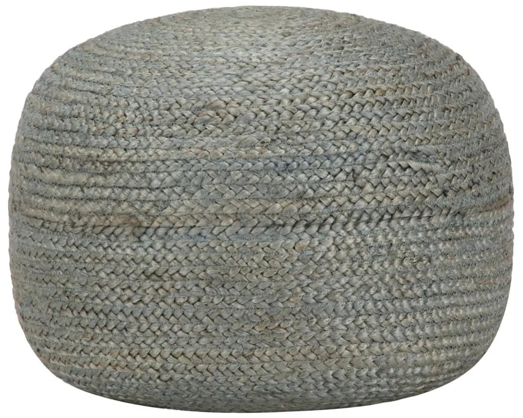 Ručně vyrobený sedací puf olivově zelený 45 x 30 cm juta 248083