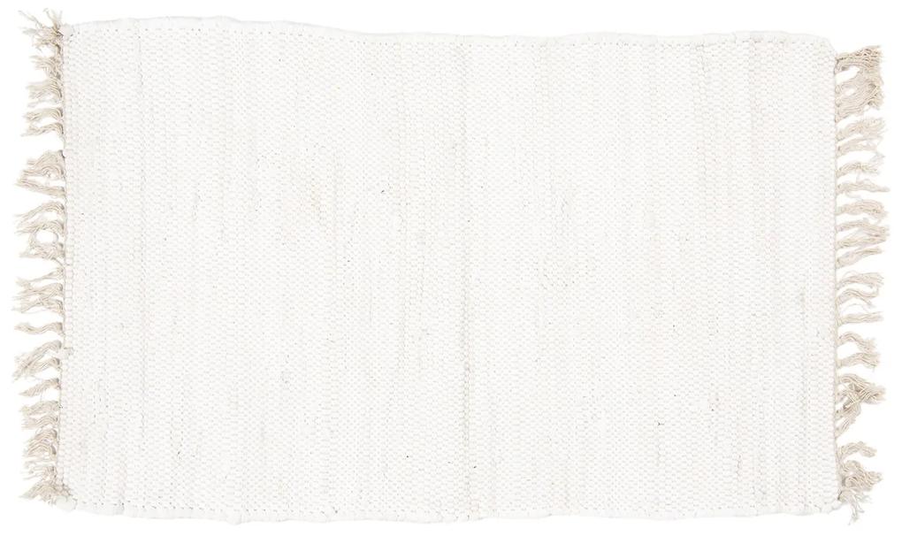 Bílý bavlněný koberec s třásněmi - 60*90 cm | BIANO