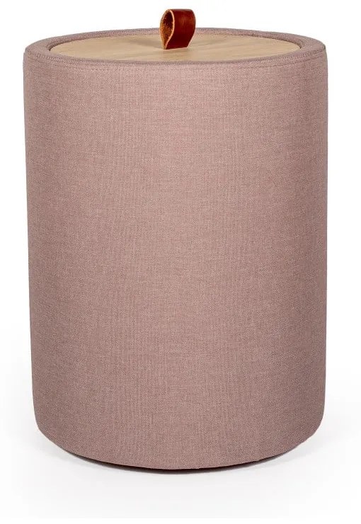 Odkládací stolek ve světle růžové barvě se snímatelnou deskou z dubového dřeva Askala Ibisco, ⌀ 36 cm