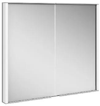 Keuco Royal Match - Zrcadlová skříňka s LED osvětlením, vestavná, 800x700x149 mm, stříbrný elox 12812171311