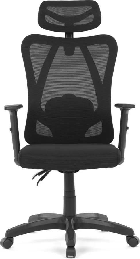 Kancelářská židle KA-R215 BK, synchronní mechanismus, černá síťovina (65 x 63) cm