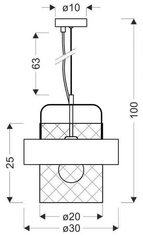 Kovové závěsné svítidlo v černo-měděné barvě ø 30 cm Fiba – Candellux Lighting