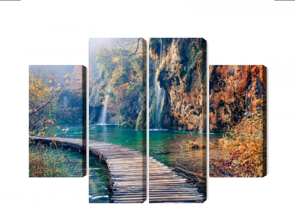 Vícedílný obraz Národní Park Plitvická Jezera Nedostatek Nedostatek Plátno Canvas 80x60