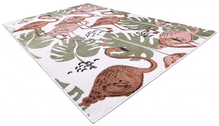 Dywany Łuszczów, Dětský kusový koberec Fun Flami Flamingos cream, 200x290, vícebarevná, dětský pokoj