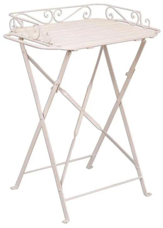 Odkládací stolek v bílé barvě 62 x 38 x 77 cm
