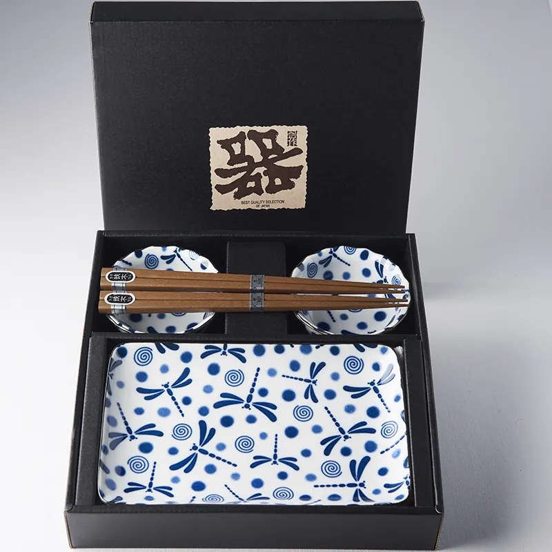 Sushi set Blue Dragonfly Design