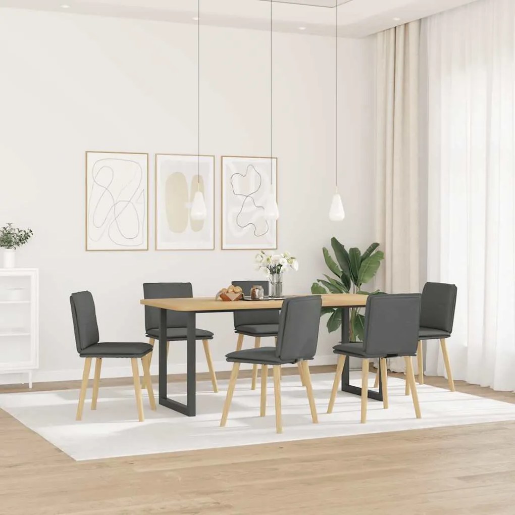 Otočné jídelní židle 6 ks tmavě šedé textil 3315626