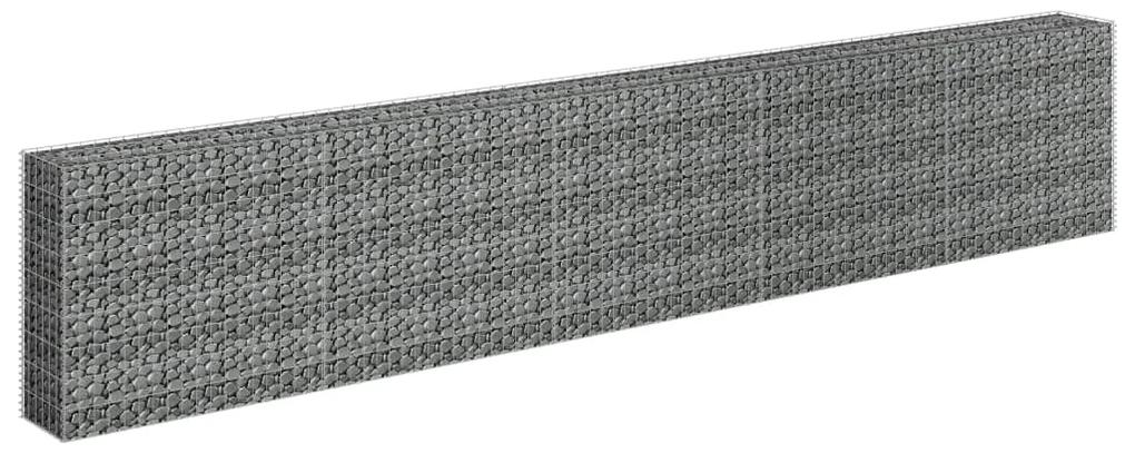 Gabionový vyvýšený záhon pozinkovaná ocel 450 x 30 x 90 cm,  145647