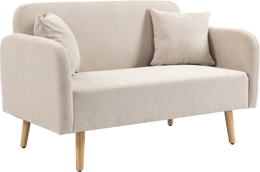 HOMCOM Dvoumístná Pohovka, Sedačka s 2 Polštáři, Polstrovaný Loveseat, Čalouněná Pohovka s Sametovým Povrchem, S Rukojeťmi, Loveseat do Obývacího Poko