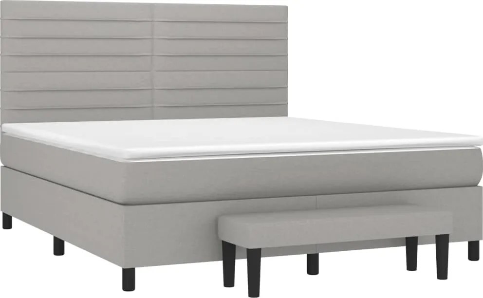 Box spring postel s matrací světle šedá 160 x 200 cm textil 3136685
