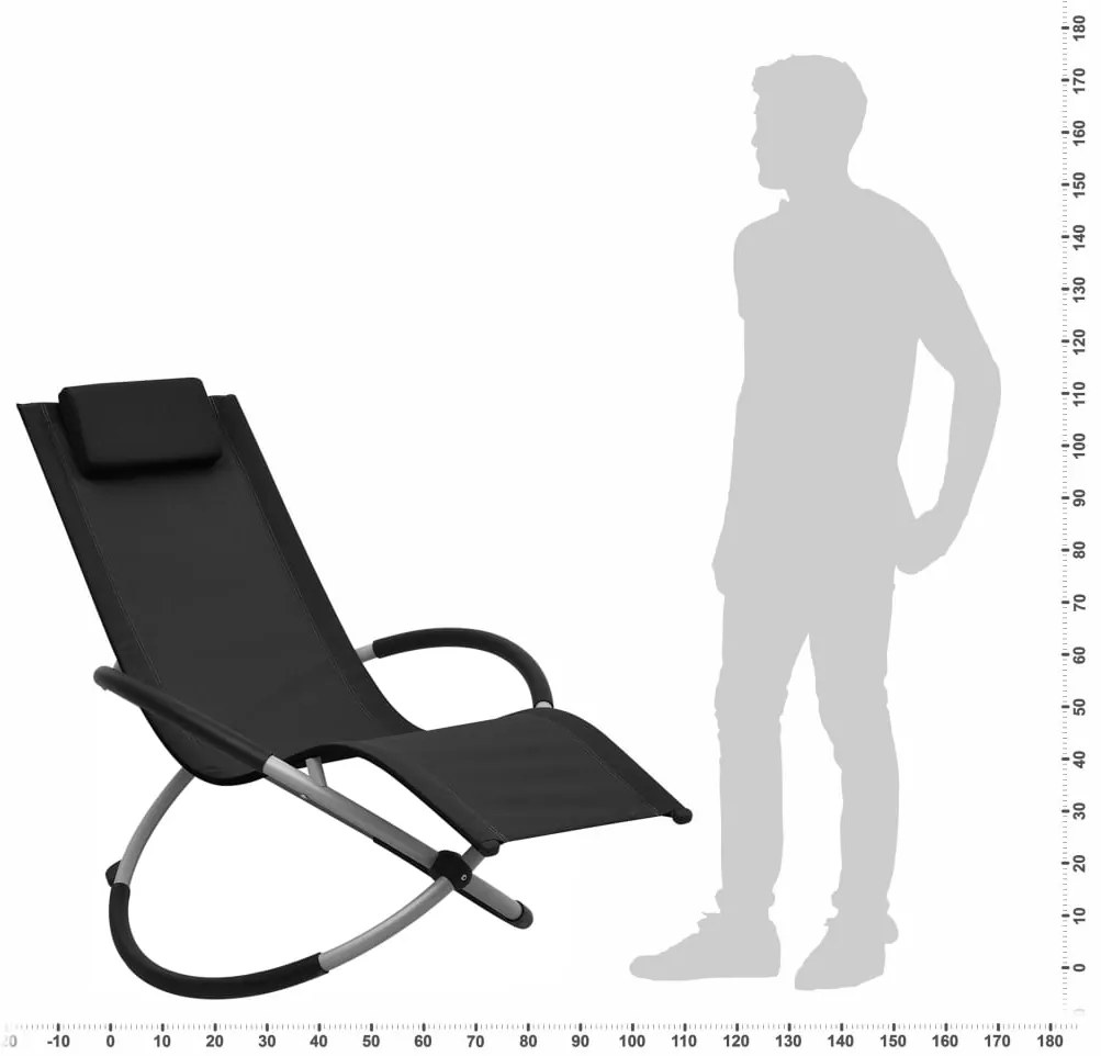 vidaXL Marketos Dětské zahradní lehátko ocel černé