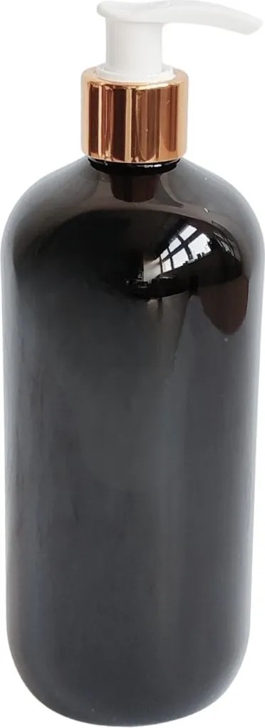 Dávkovač na mýdlo 500 ml černý s bílo-zlatou pumpičkou BELA