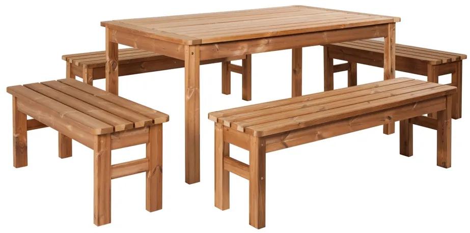 PROWOOD Dřevěný zahradní Nábytek SET L7 - stůl + 4 x lavice