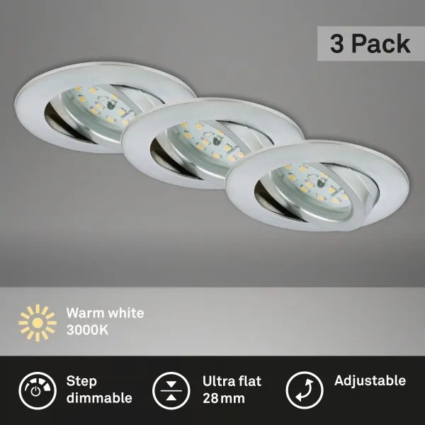 Briloner 7296-039 - SADA 3x LED Koupel podhledové svítidlo 1xLED/6,5W/230V IP23