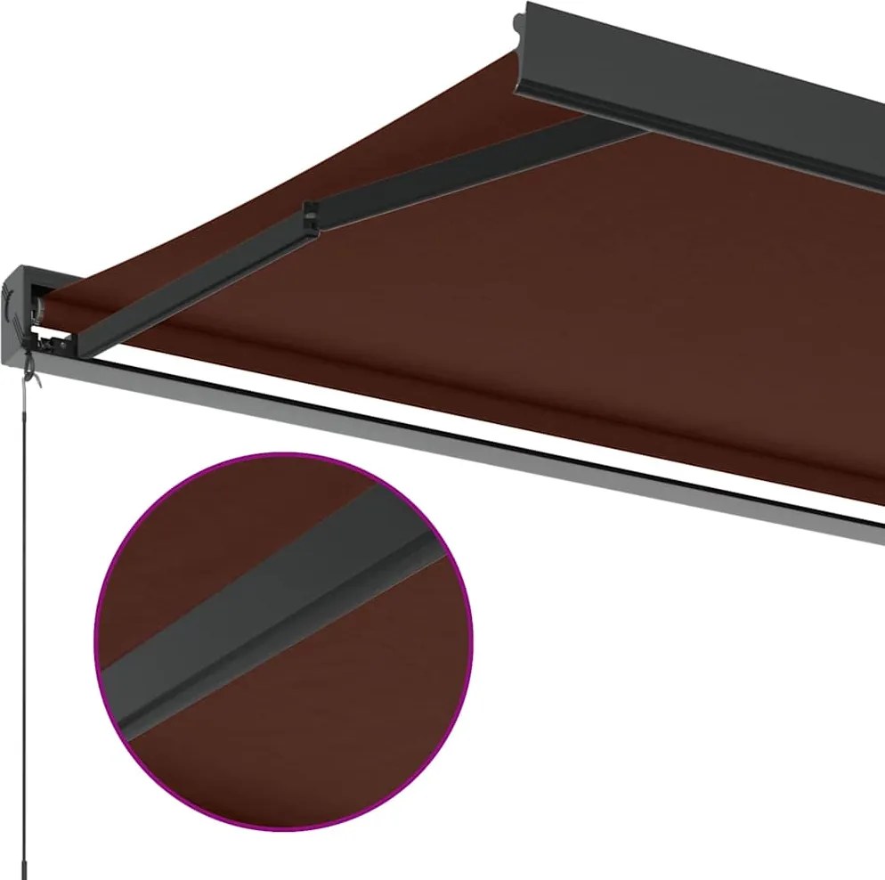 Ručně zatahovací markýza hnědá 350 x 250 cm 3215724