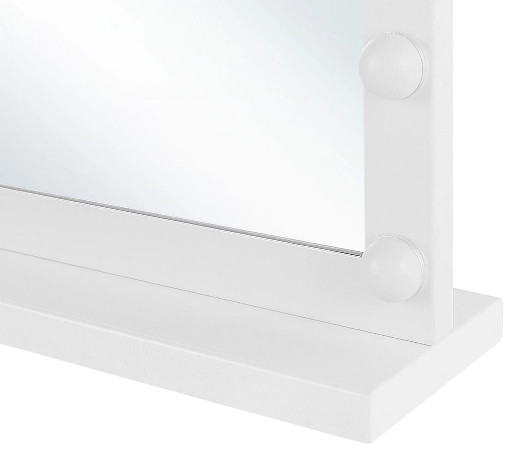 Stojanové zrcadlo LED 50 x 60 cm bílé BEAUVOIR Beliani