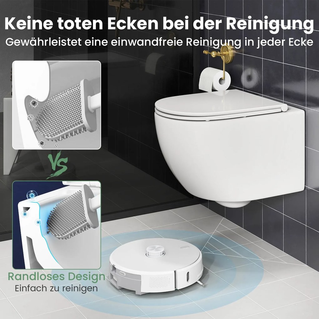 Costway Závěsné WC Keramické závěsné WC bílé s WC sedátkem dual splachovací
